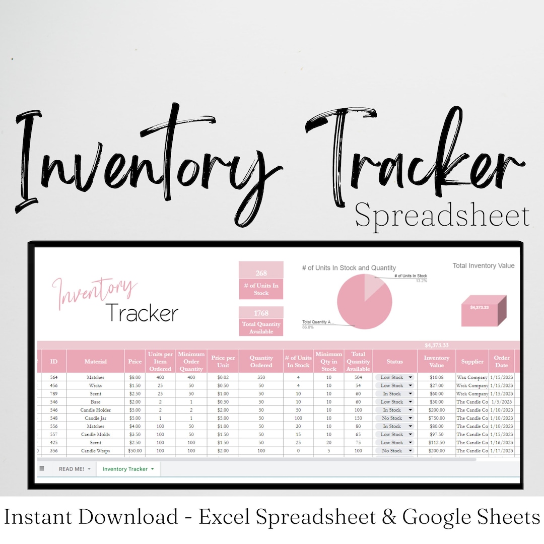 Inventory Tracker Google Sheets, Inventory List, Inventory Spreadsheet ...