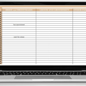 Excel Wedding Planner Google Sheets, Wedding Planner Template, Wedding ...