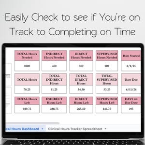 Clinical Hours Tracker Spreadsheet, Residency Hours Sheet, Supervision ...