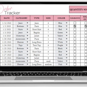Clothing Inventory Template, Clothing Business Inventory Tracker Log ...