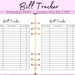 Bill Tracker Printable, Bill Tracker PDF, Bill Tracker Personal Size ...