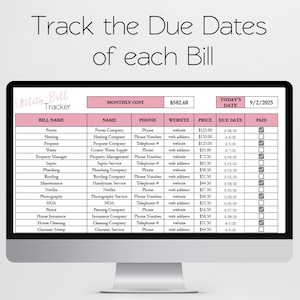 Utility Bill Tracker Excel Spreadsheet Template, Utilities Provider ...