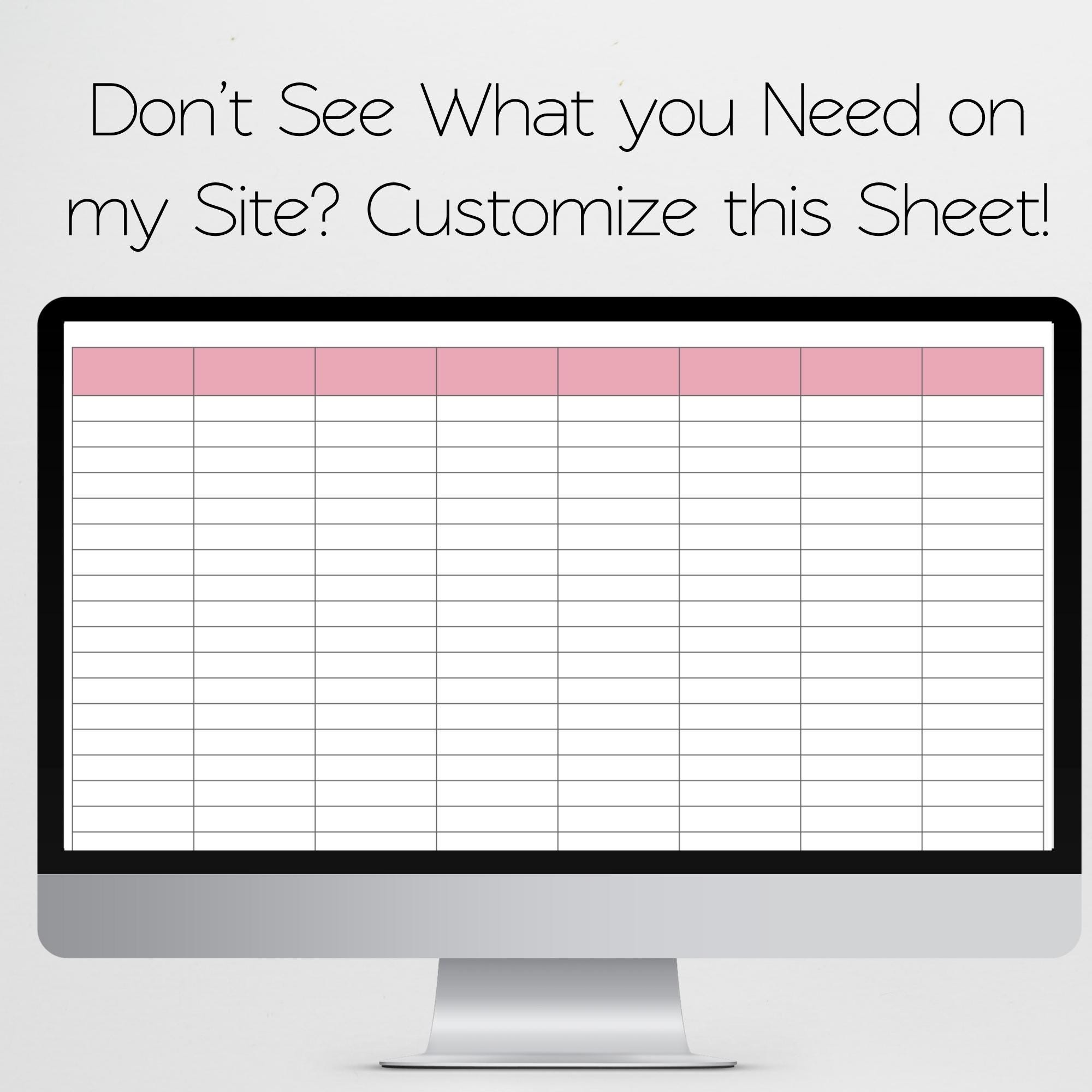 Blank Spreadsheet Template - Customizable Generic Google Sheets for ...