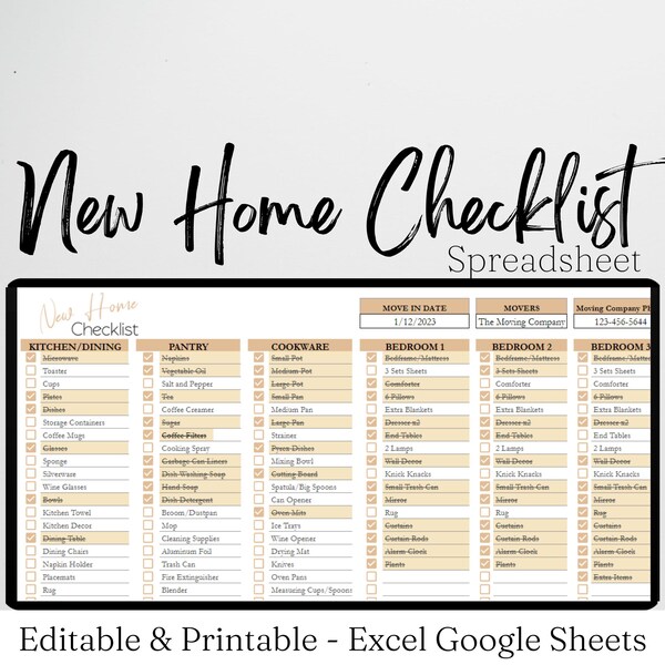 Home Checklist - Etsy