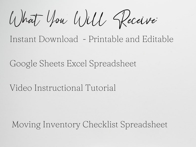 Moving Inventory Template Google Sheets, Moving Planner, Moving List ...