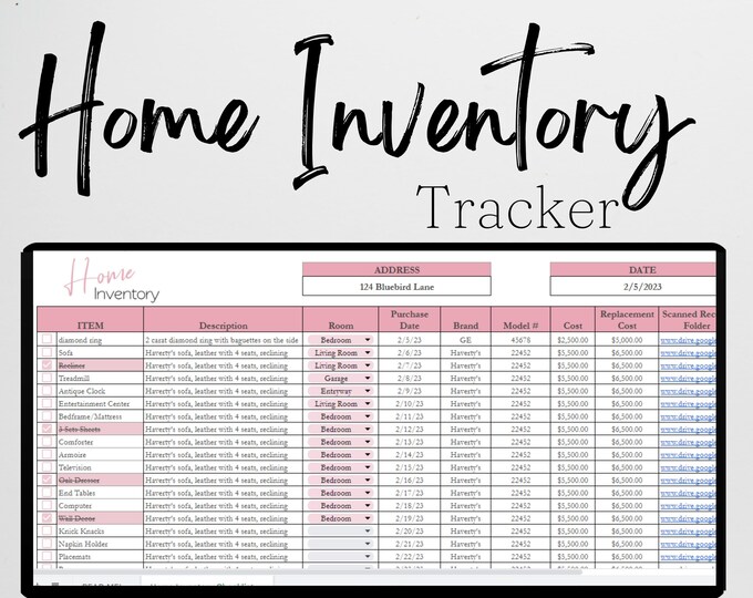 Editable Personal Property Inventory Tracker - Instant Download ...