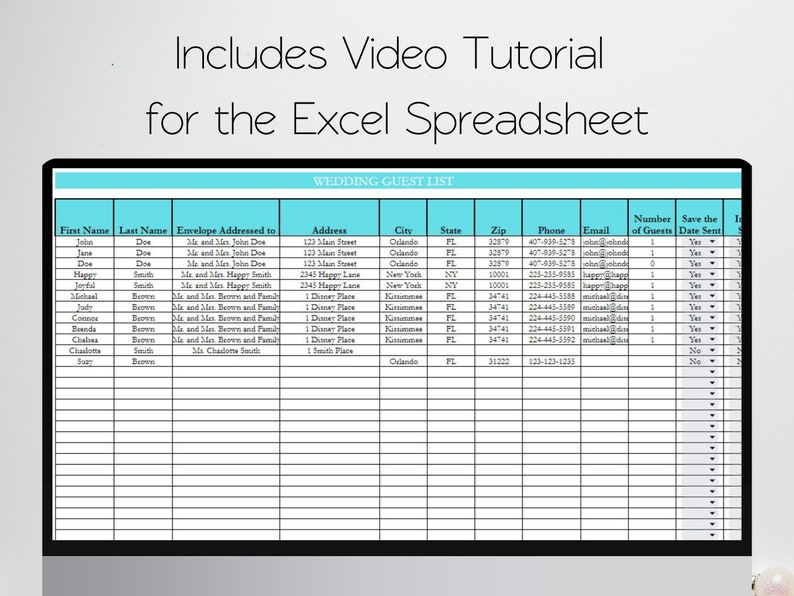 Digital Wedding Planner Excel, Wedding Timeline Template, Wedding ...