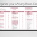 Moving Box Inventory Excel Spreadsheet, Organized Moving, Home ...