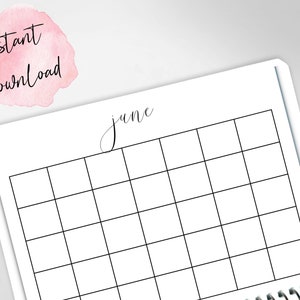 Blank Calendar PDF, Calendar Printable Blank Calendars Calendar ...