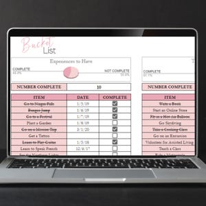 Bucket List Template Excel Spreadsheet, Bucket List Journal, Bucket ...