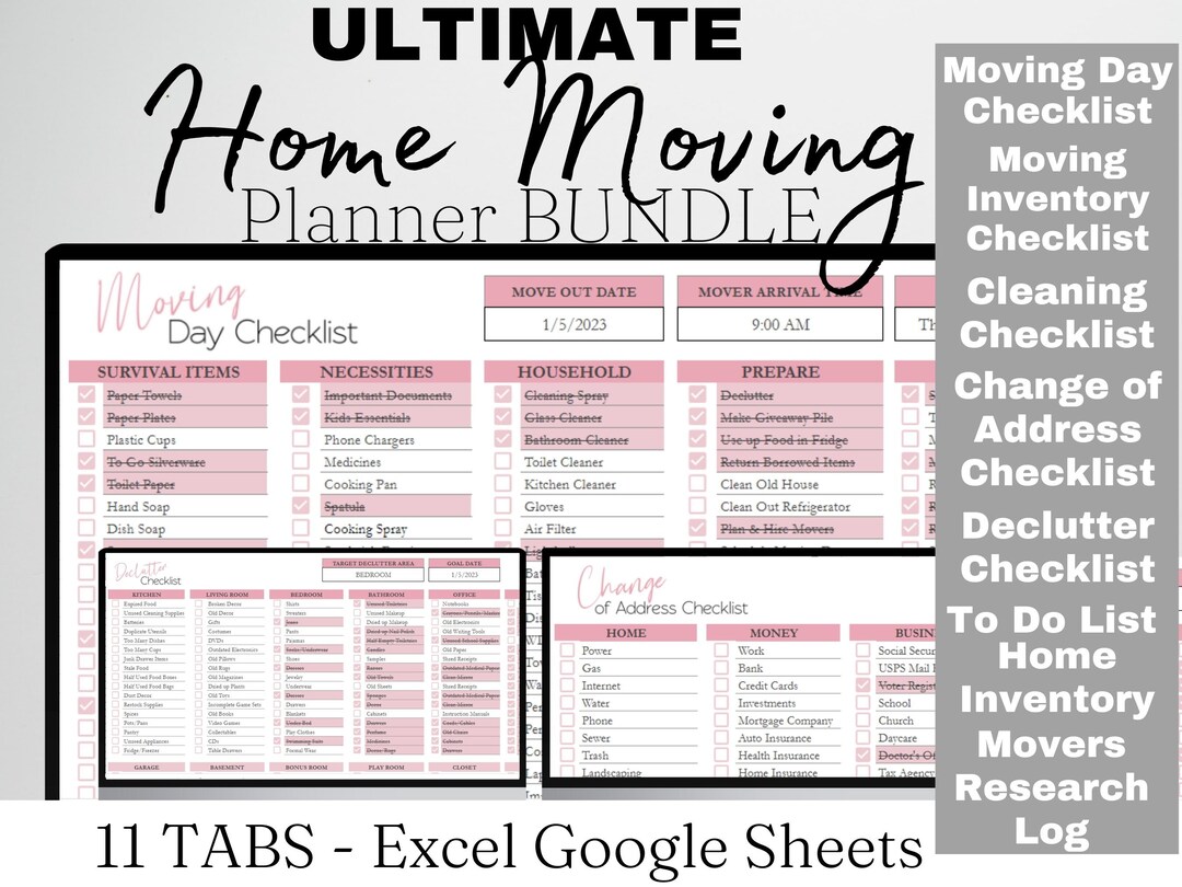 Moving Planner Checklist Bundle, Moving Template, Moving Planning, New ...