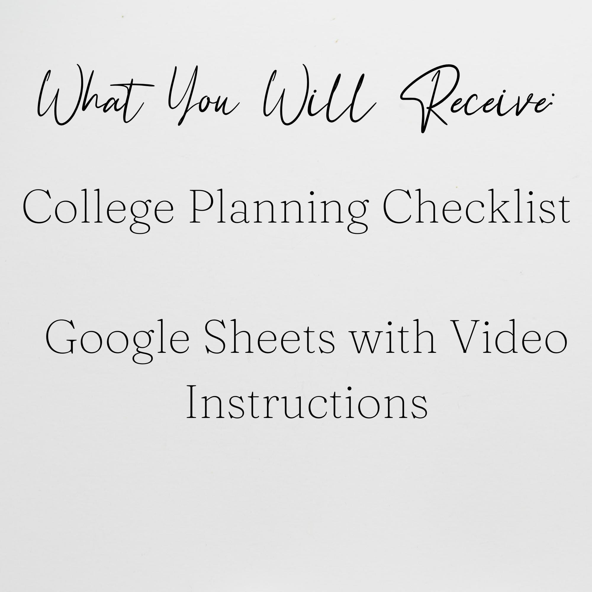 College Planning Checklist Template Google Sheets, College Prep ...