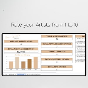 Music Collection Tracker Excel Spreadsheet, Music Tracker Google Sheets ...