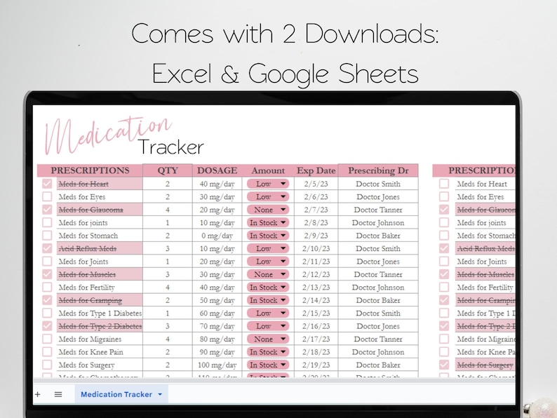 Health Tracker Template Excel Spreadsheet Health Planner - Etsy
