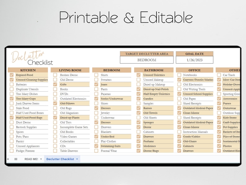 Digital Declutter List, Decluttering Checklist, Decluttering List ...