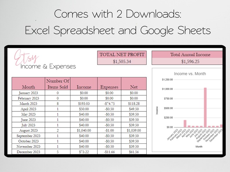 Income and Expense Tracker Excel Income and Expenses Tracker - Etsy