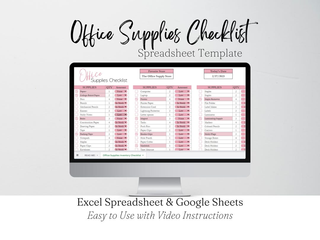 Office Supplies Checklist, Business Office Supplies Checklist Template ...