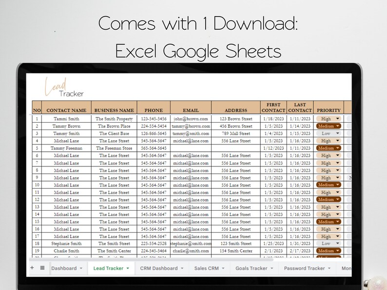 Sales Management Template Excel Spreadsheet, Sales Manager Google Sheets, Sales Tracker, Sales ...