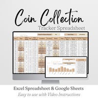 Coin Collection Inventory Log Template PDF & PNG, Coin Tracker for ...