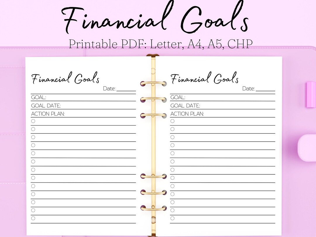Financial Goals, Finance Goal, Goal Planning Printable, Goal Planner ...