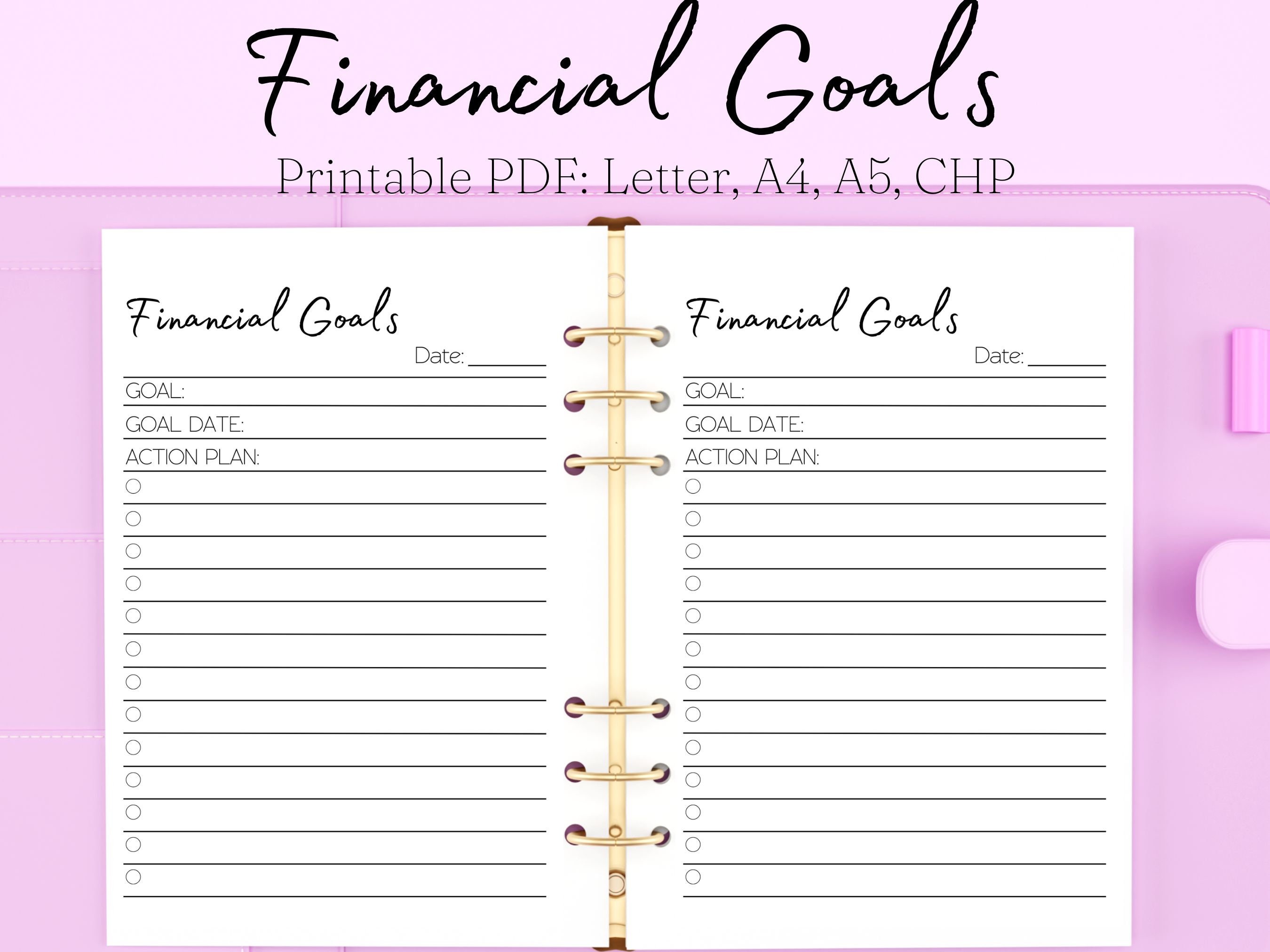 Financial Goals, Finance Goal, Goal Planning Printable, Goal Planner ...