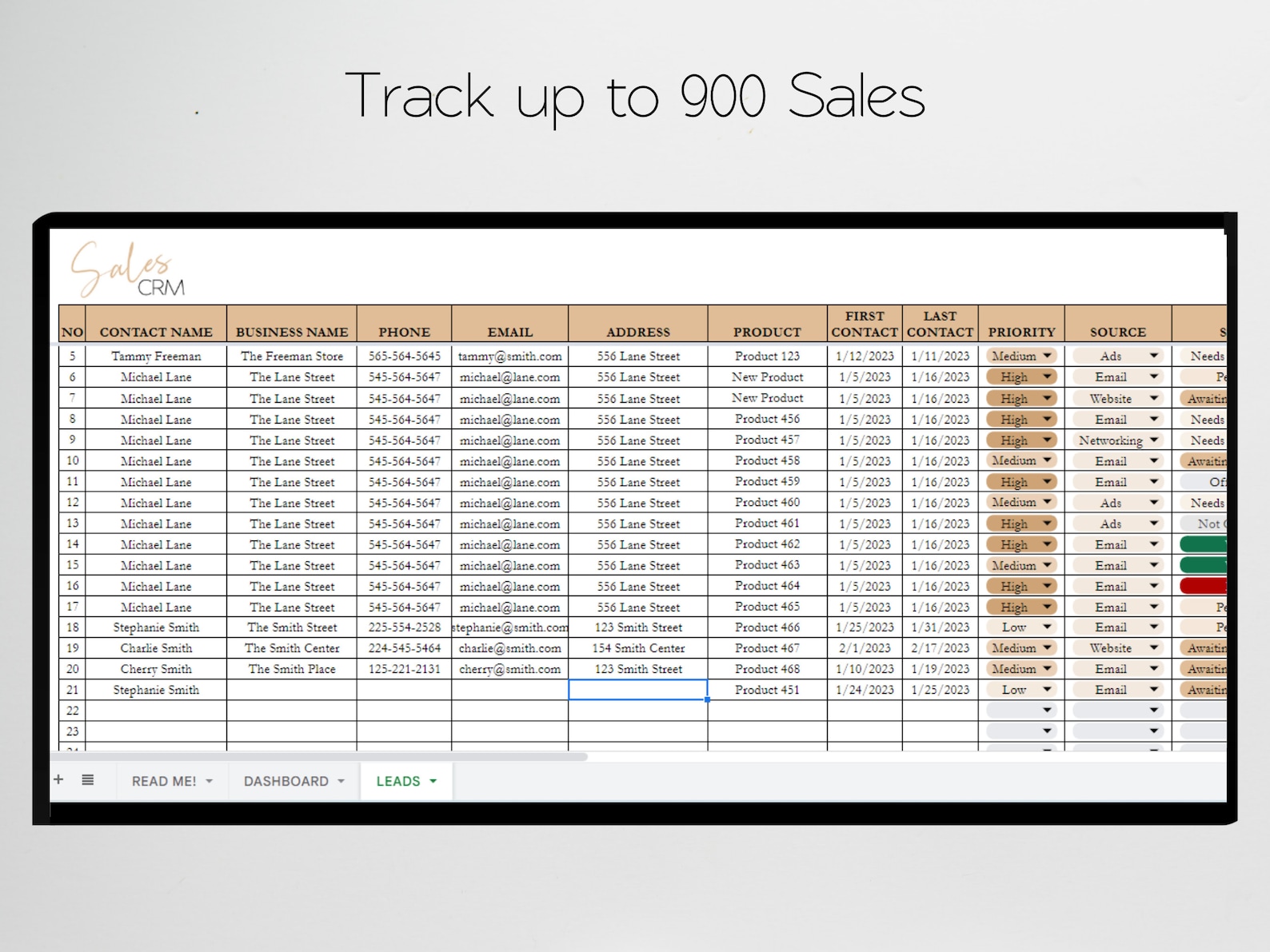 Sales CRM Template Excel, CRM Google Sheet, Crm Template, Excel ...