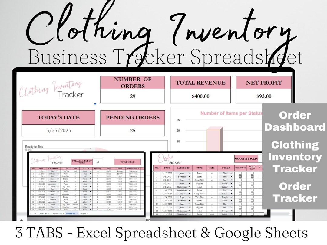 Clothing Inventory Template, Clothing Business Inventory Tracker Log ...
