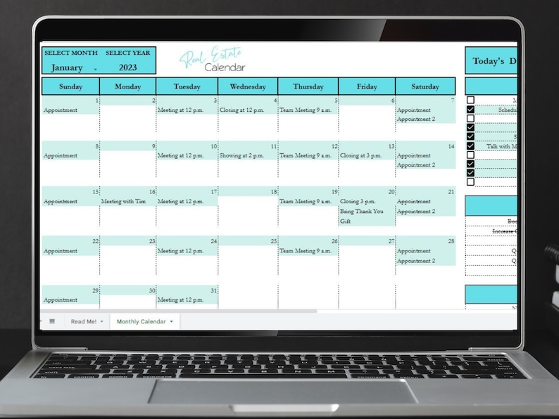 Real Estate Calendar Google Sheet Template Real Estate - Etsy