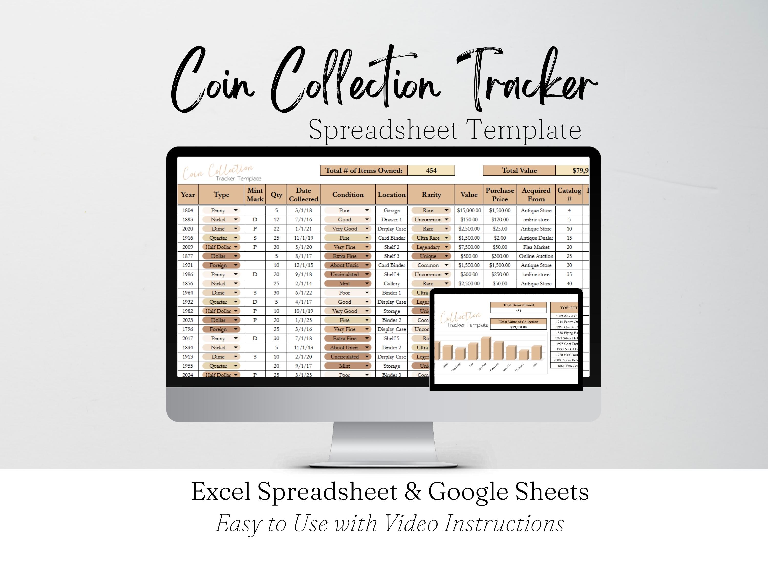Coin Inventory Logbook, Coin Collection Tracker, Coin Collector, Coin ...