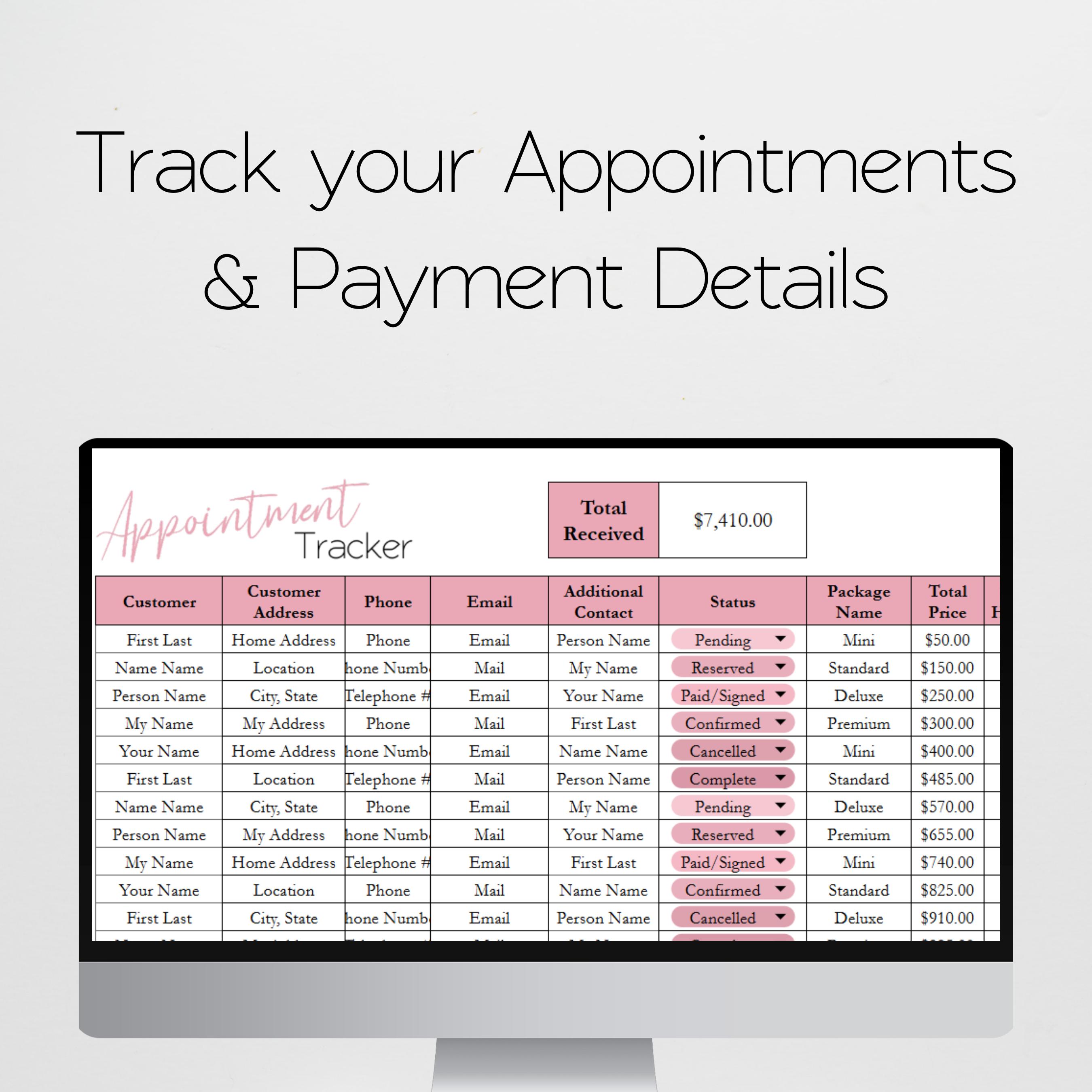 Photography Business Planner Bundle Spreadsheet Template, Photographer ...