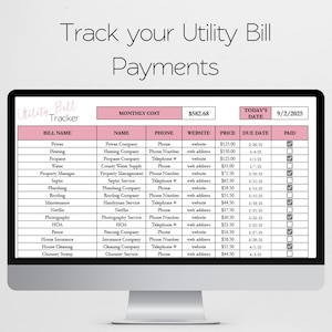 Utility Bill Tracker Excel Spreadsheet Template, Utilities Provider ...
