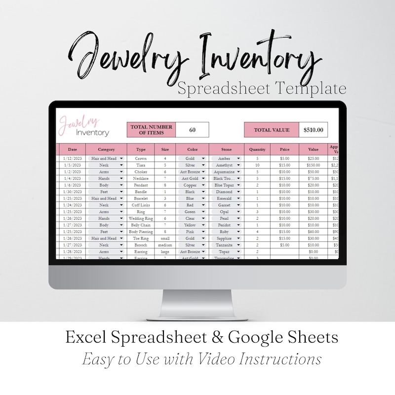 Jewelry Business Tracking - Etsy