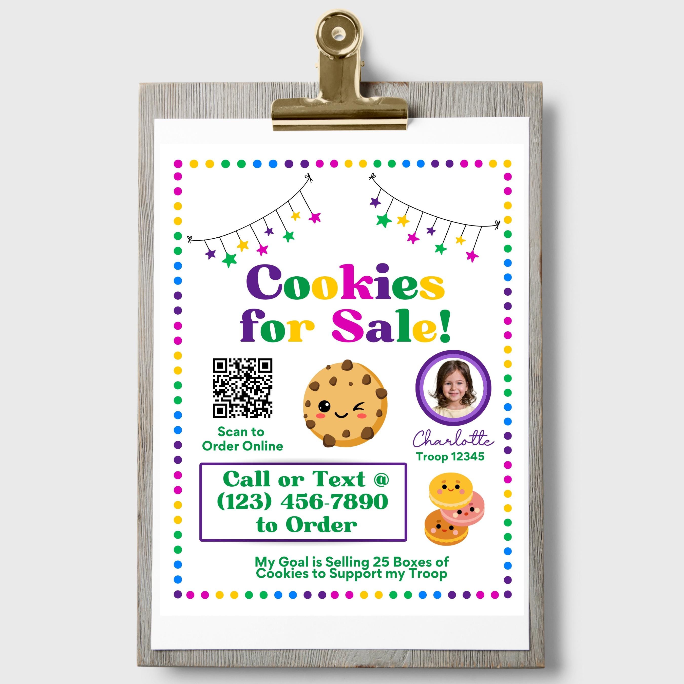 Cookie Sales Flyer, Fundraiser Template, Girl Troop Leader, 2025 ...