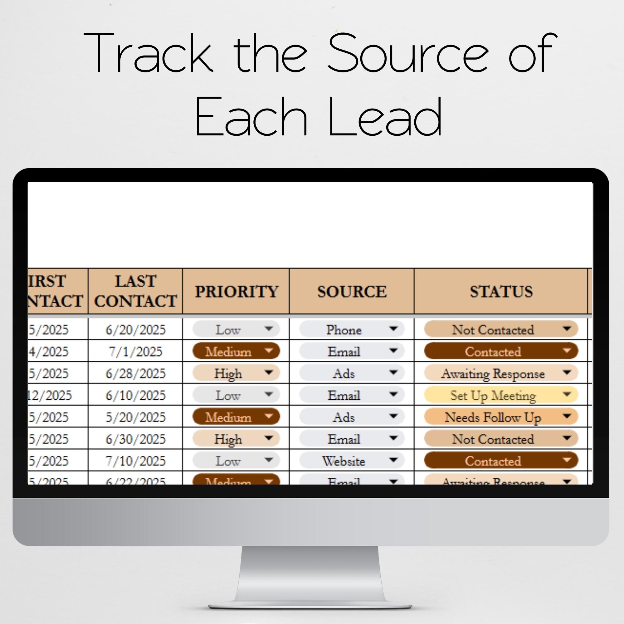 Lead Tracker Google Sheet, Lead Tracking Spreadsheet, Lead Tracker ...