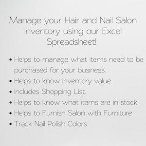 Salon Inventory Template, Salon Inventory Tracker Log, Beauty Salon ...