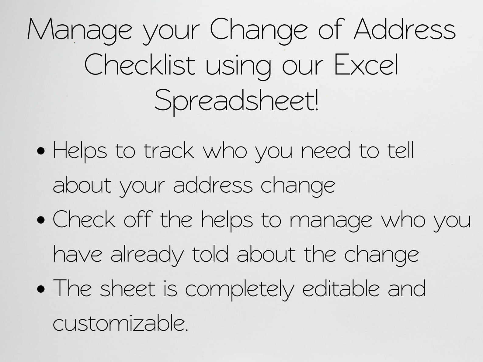 Change of Address Template, Address Checklist, New Address Checklist ...