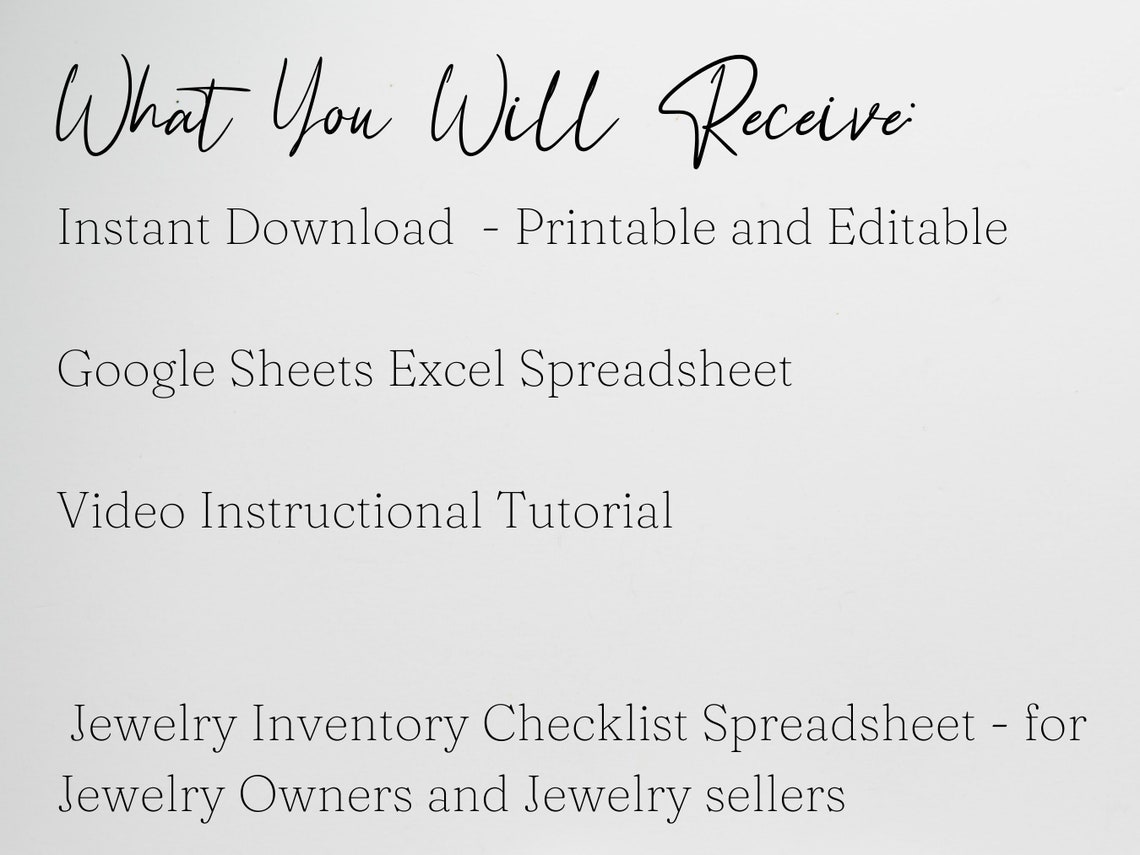 Jewelry Inventory Tracker Jewelry Making Planner List Excel - Etsy