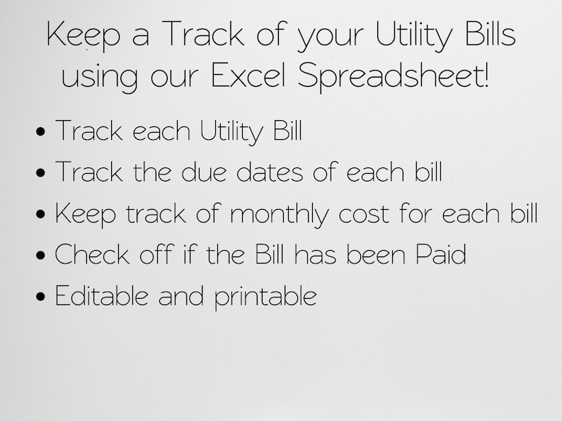 Utility Bill Tracker Excel Spreadsheet, Utilities Tracker Google Sheets ...
