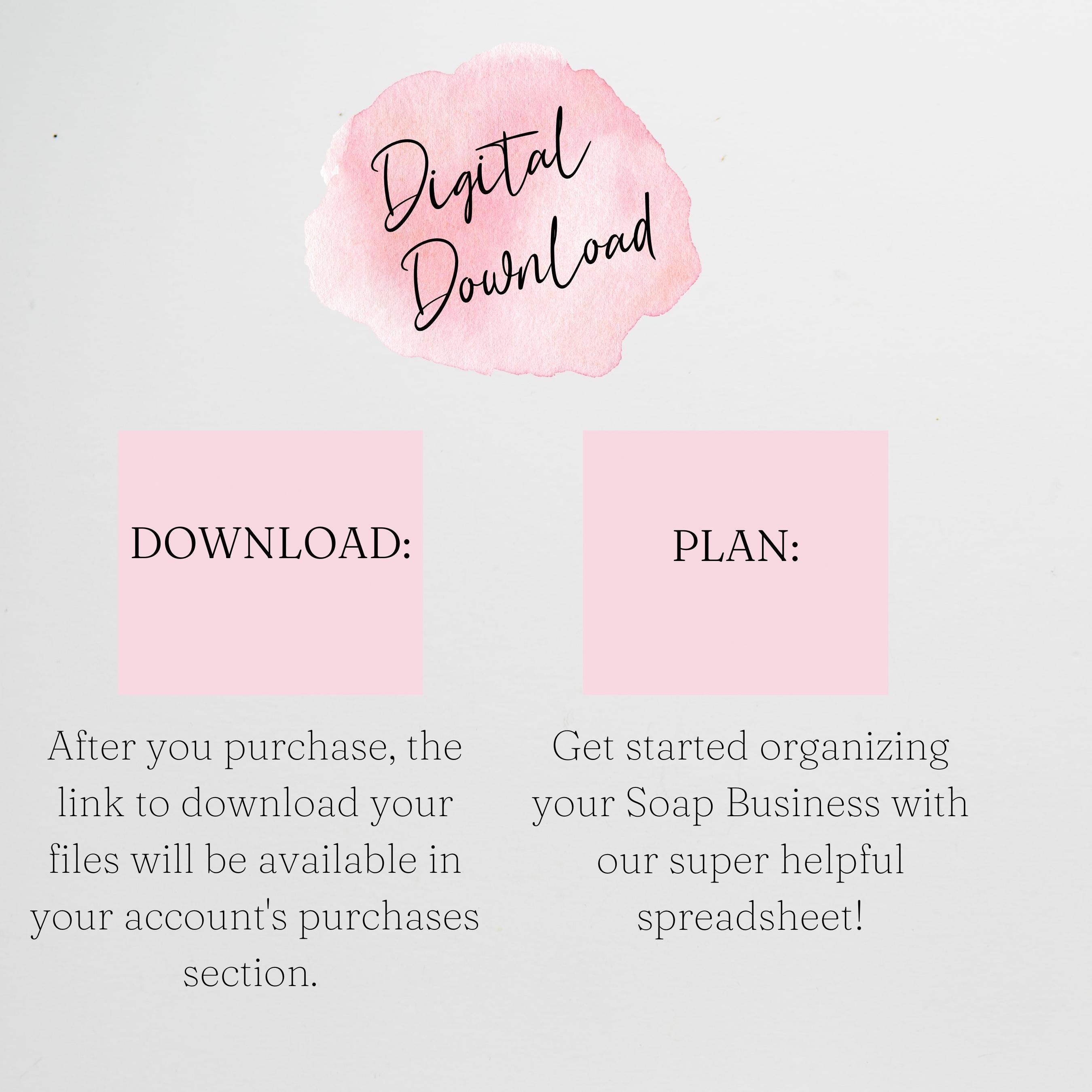 Soap Business Planner Template, Soap Maker Spreadsheet, Soap Order Form ...