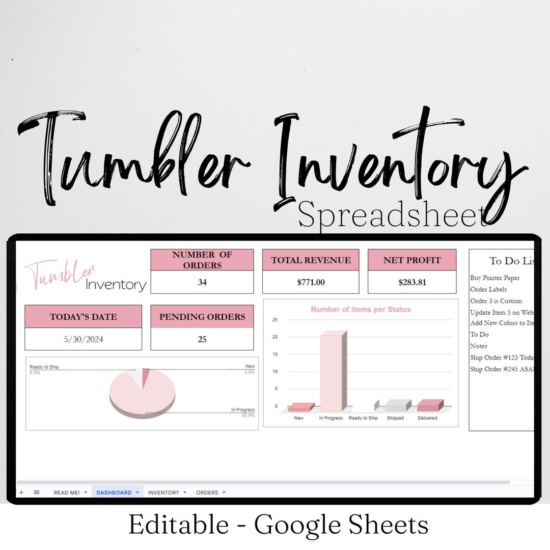 Tumbler Business Template, Tumbler Inventory Tracker Stock Tracker ...