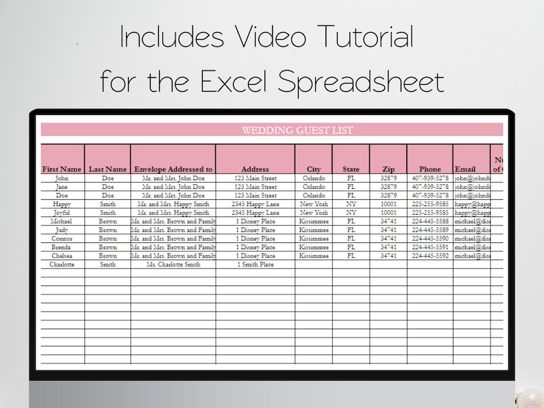 Wedding Planner Spreadsheet Excel Google Sheets Ultimate - Etsy