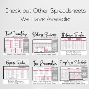 Bakery Business Bookkeeping Template, Bakery Business Income and ...