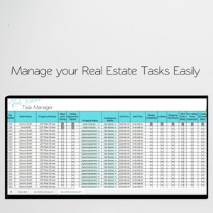 Real Estate Transaction Tracker, Realtor Checklist, Realtor Tracker ...