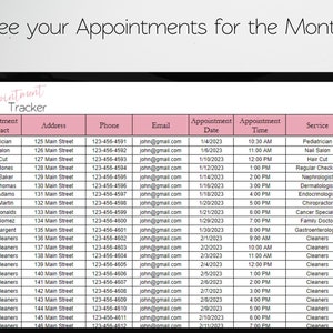 Appointment Tracker Excel Spreadsheet, Appointment Template ...