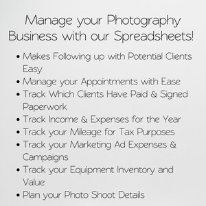 Photography Business Planner Bundle Spreadsheet Template, Photographer ...