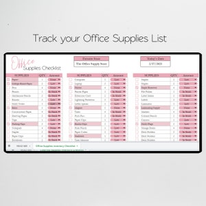 Office Supplies Checklist, Business Office Supplies Checklist Template ...