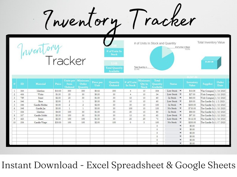 Inventory Management Spreadsheet Inventory Management Excel - Etsy