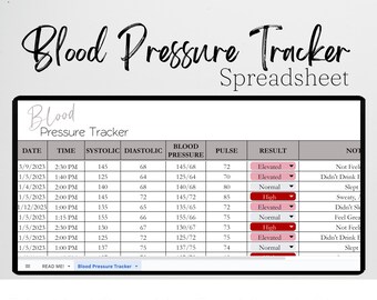 Blood Pressure Tracker Excel Spreadsheet, Blood Pressure Log Google ...