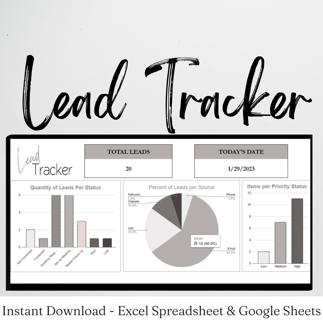 Lead Tracker Excel, Lead Tracker Google Sheet, Lead Tracking ...