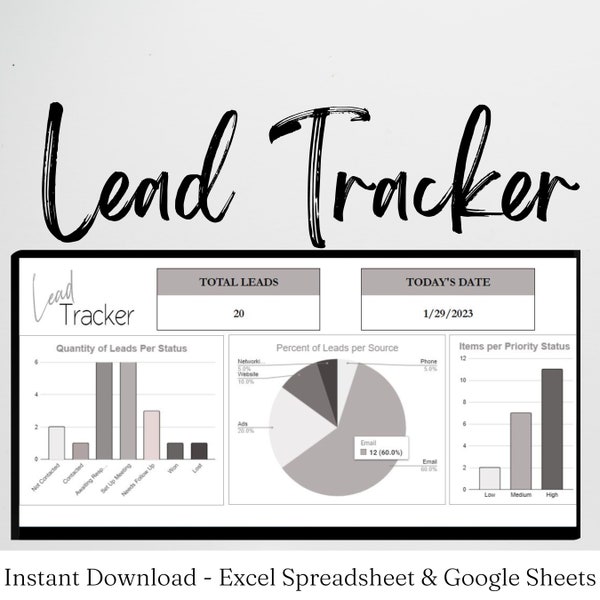 Excel Lead Tracker - Etsy